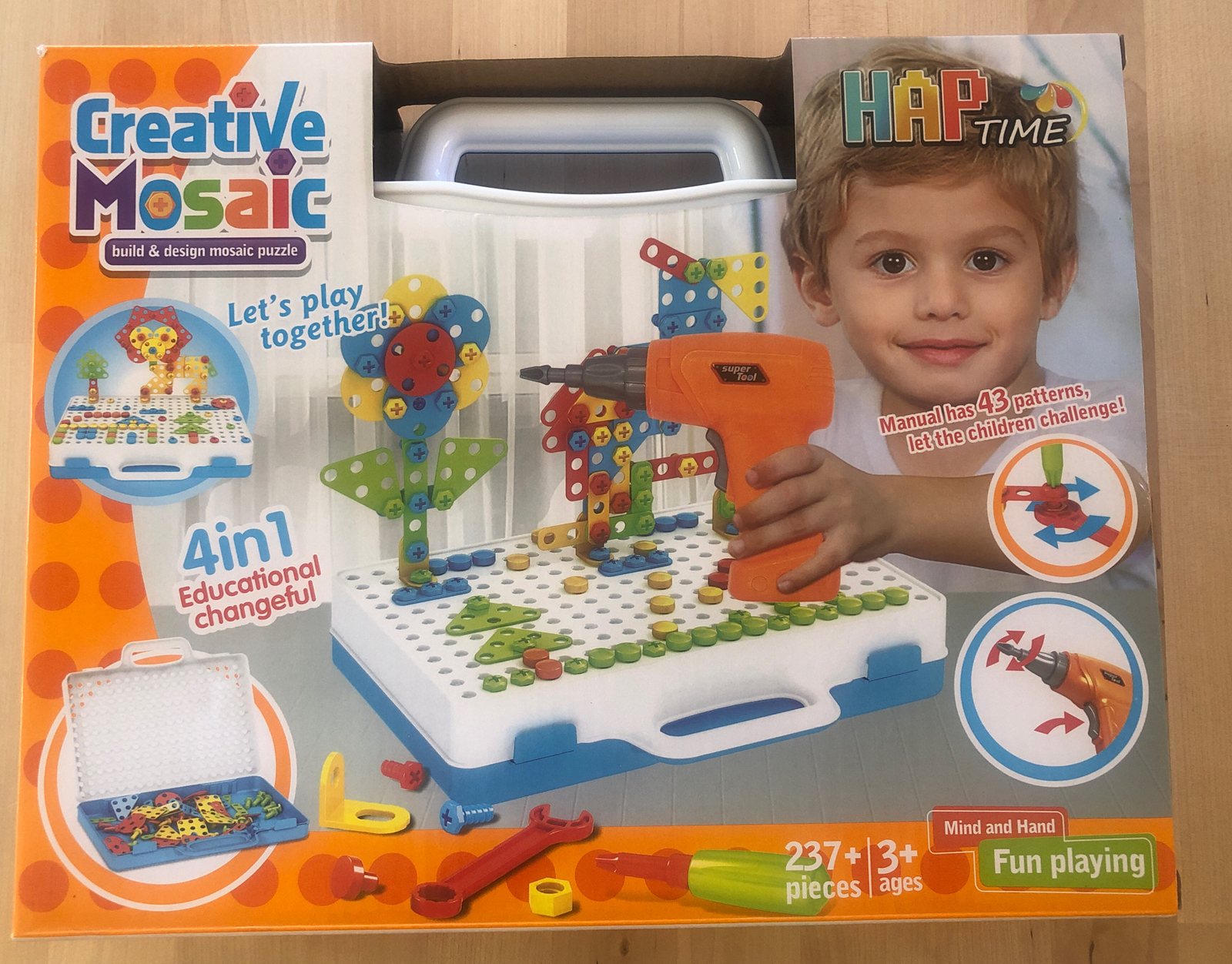 Creative Mosaic 4-In1 Educational Build & Design Kit With Drill Hap ...
