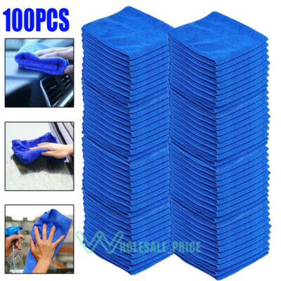 100Pack Bulk Microfiber Cleaning Cloth No Scratch Rag Polishing ...