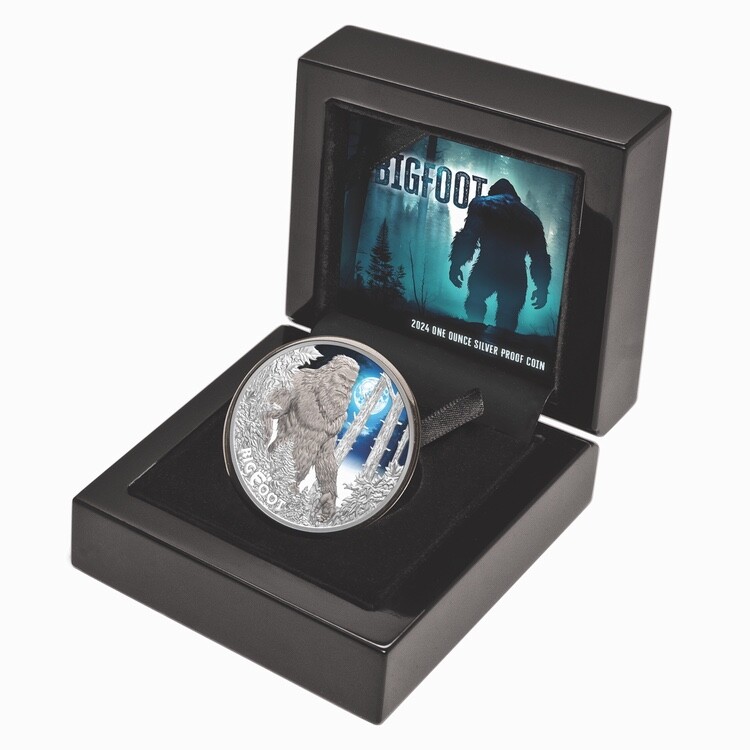 Niue 2024 BIGFOOT Sasquatch $1 1 Troy Oz Pure Silver Color Proof OGP ...