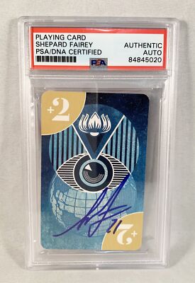 Shepard Fairey Signed Card Uno Limited Edition PSA/DNA 3 COA | eBay