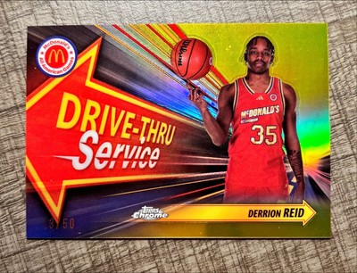 2024 Topps Chrome McDonald's Drive Thru Gold Refractors Derrion Reid ...
