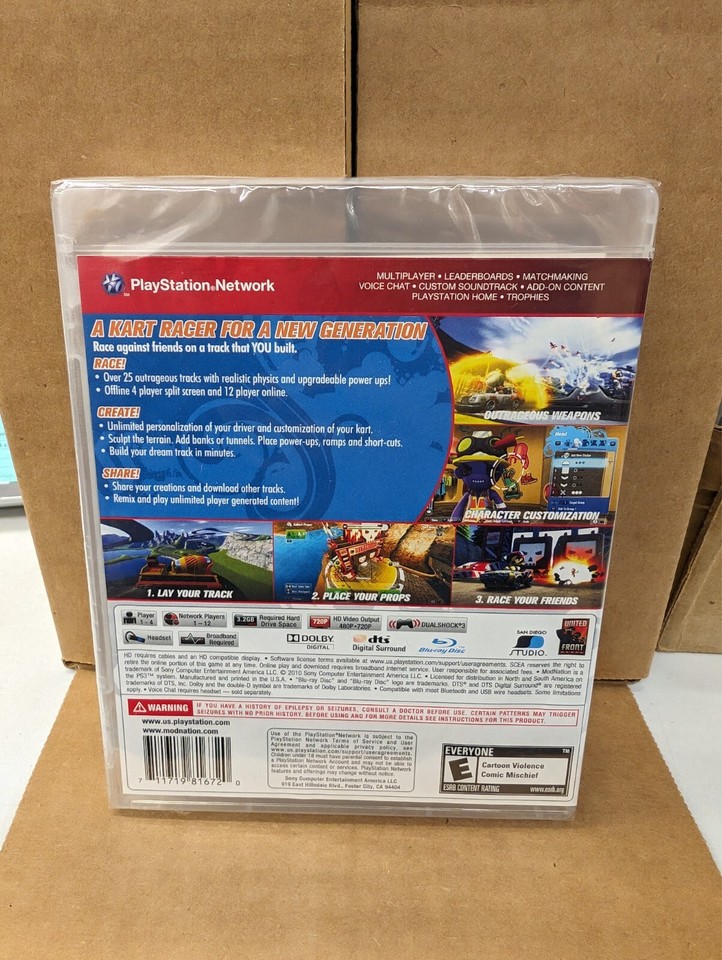 ModNation Racers (Sony PS3, Greatest Hits, 2010) New -SEALED READ ...