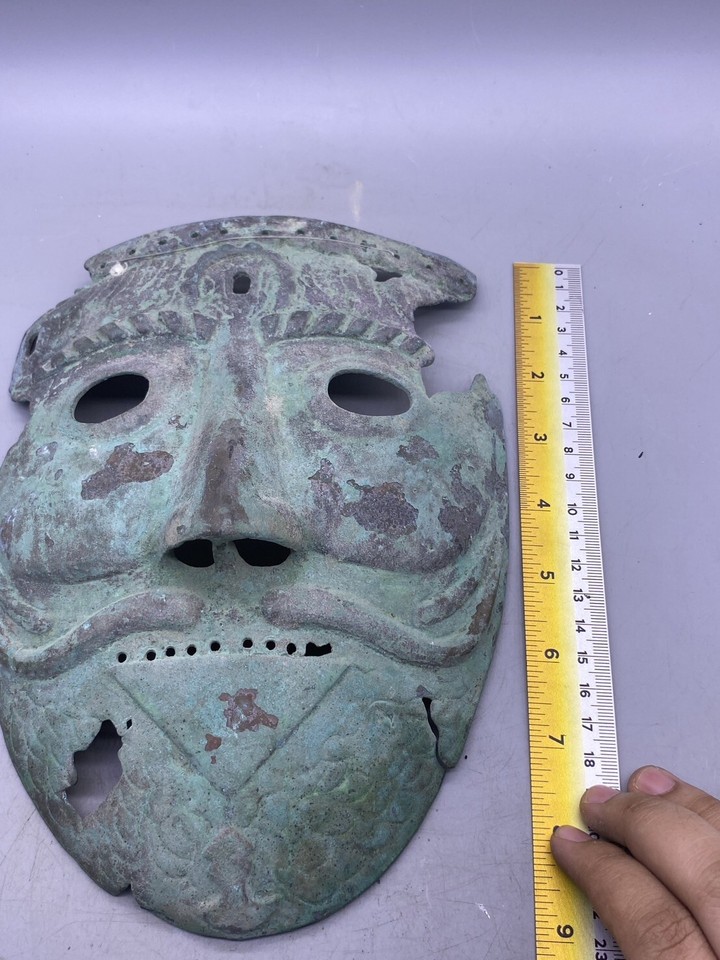 Museam Quilty Ancient 12th Century Style Bronze Persian Face Mask RARE ...
