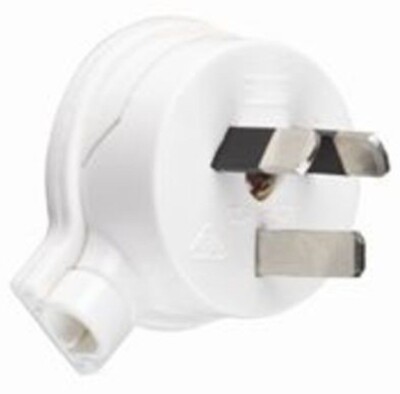 2x HPM PLUG TOPS 10A 10mm Side Entry,3-Flat Pin Accepts 15A,45° Cord ...
