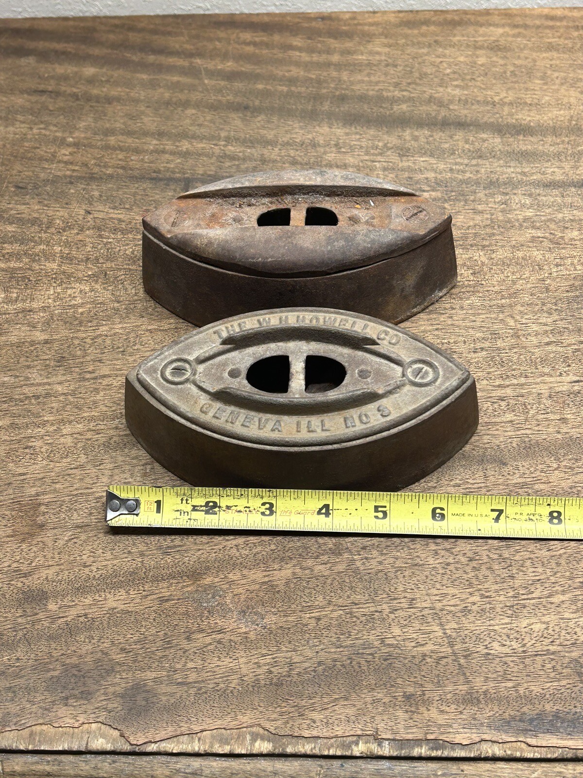 Antique W.H. Howell Co Geneva ILL.#3 Sad Iron w/o handle + extra ...