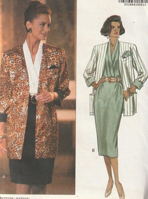 Butterick 6513 Pattern Jacket Dress Loose Fitting Evening Work Size 18 ...