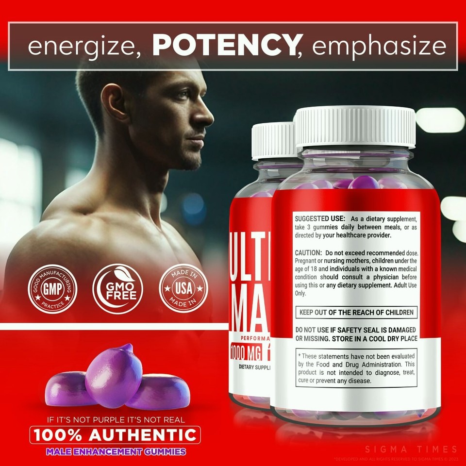 Ultra Male Advanced Male Gummies to Boost Vitality and Performance 60ct ...