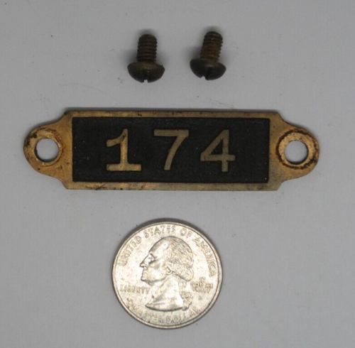 Vintage Brass Post Office Bank Safe Deposit Box Apt Number Plate with ...