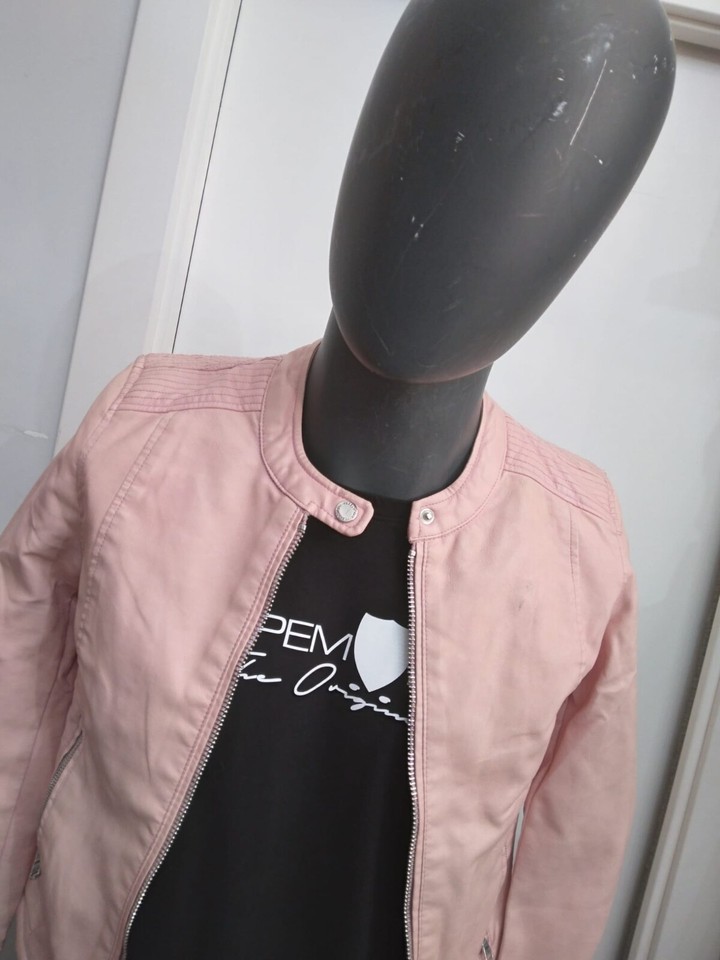 Freedomday Veste Véritable Cuir D'Occassion Femme Rose Taille L XYC866L ...