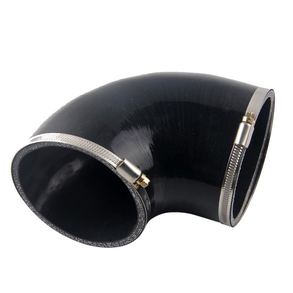 Black 4" Inch 102mm 90 Degree Elbow Silicone Hose Turbo Coupler Intake ...