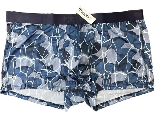2xist Sliq Micro Men’s Sport Trunk - Blue Stones Print - XL (36-39 Inch ...