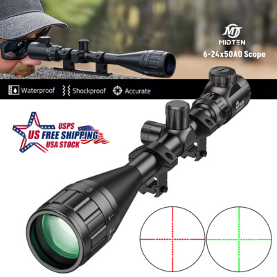6-24x50AO Riflescope .22 PeIIets Mil-Dot Reticle Rimfire .22lr Scope ...
