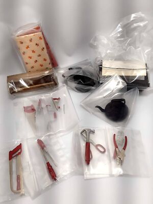 NIB New Dollhouse General Store Miniatures Sealed Tools Fabric Kettle ...