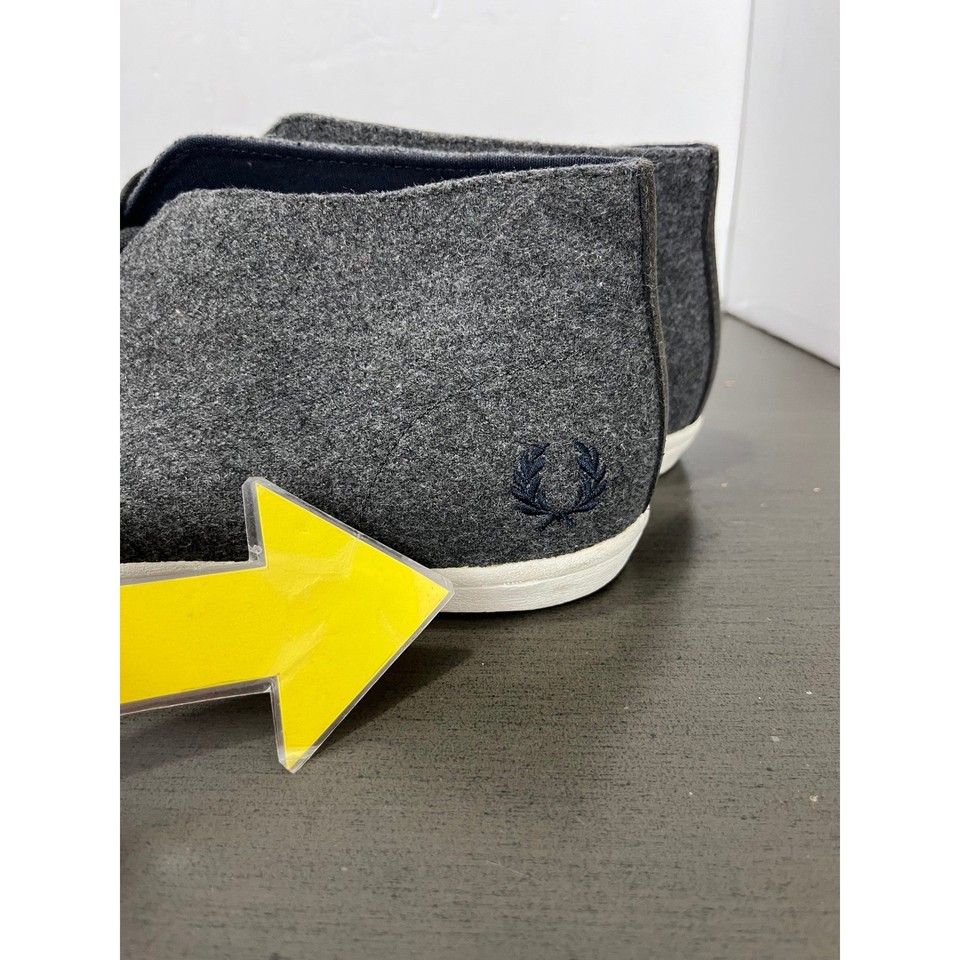 Fred Perry Byron Mid Felt Suede Chukka Boots Mens Size 12 Anchor Grey ...