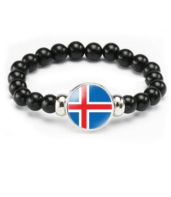 Iceland Flag Bracelet Elastic Rope Beaded Bracelet Support Your Country ...