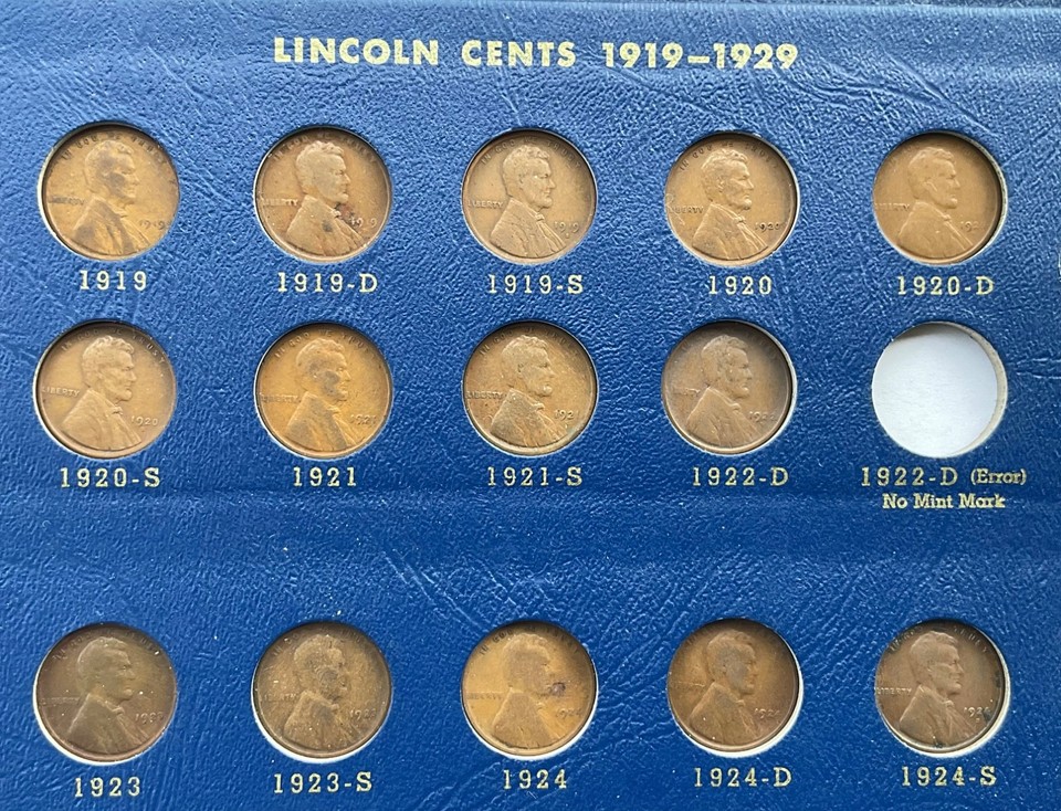 Lincoln Wheat Penny Collection Whitman Album 1909-1940, 84 Coins, Near ...