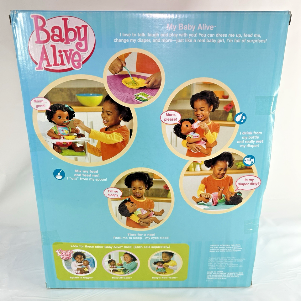 My Baby Alive Black Doll Retired 2010 Interactive Talk Eat Poop RARE ...