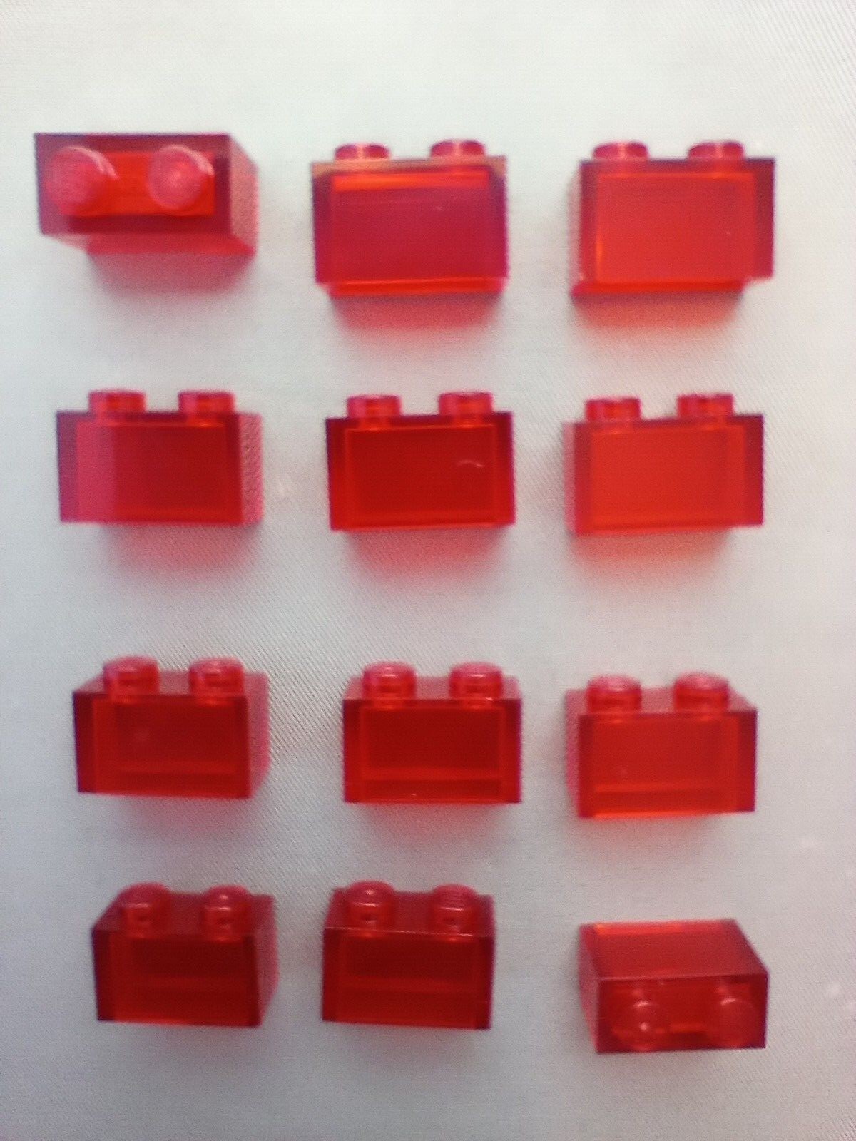 LEGO 1 X 2 Trans Brick Wo/Pin 35743 -Trans Red- (12 Count bag) NEW! | eBay