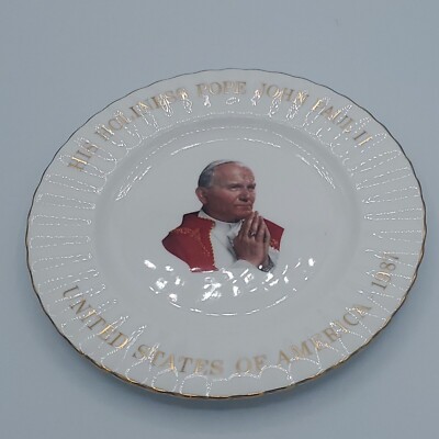 Vintage Religious Plate Pope John Paul II USA 8" | eBay