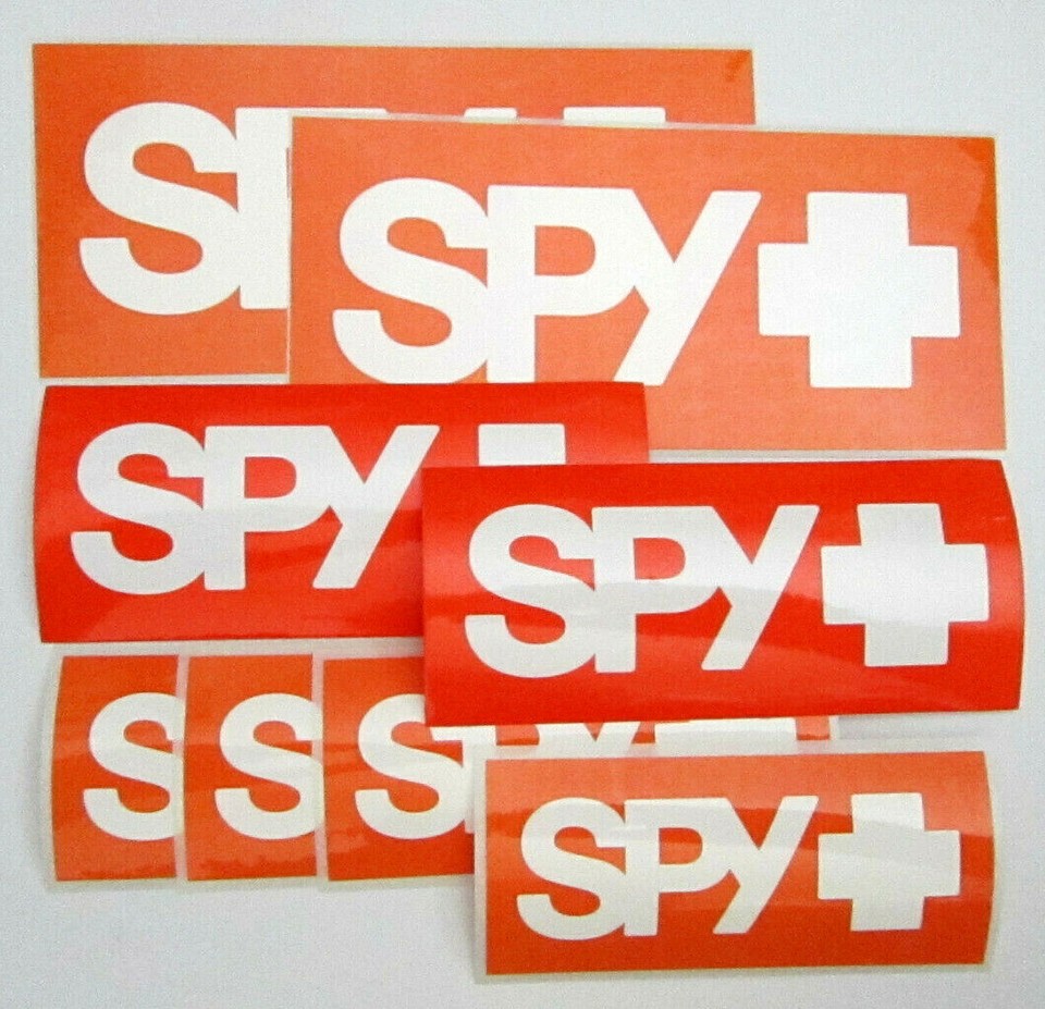 8 x SPY OPTIC STICKERS GENUINE SPY+ 4 4.75 6" motocross goggles ...
