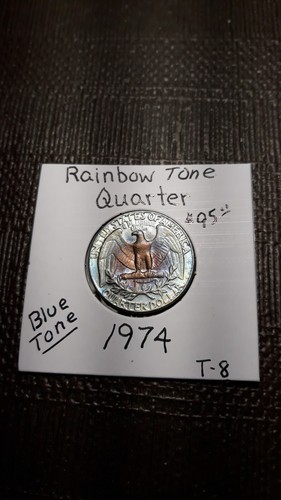 Rainbow Tone Gold/Purple Colors 1974 -P Washington Quarter Gem Lot T-8 ...