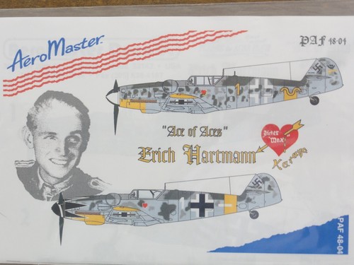 1/48 AeroMaster ACE of ACES ERICH HARTMANN: Bf 109 MULTI-SHEET Decals ...