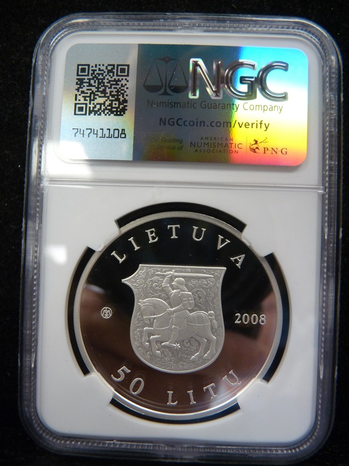 2008 LMK Lithuania S50L St. Casimer 550TH Anniv. Of Birth NGC PF 69 ...