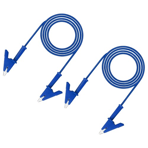 2 Pcs Dual-ended Alligator Clips Test Leads, 15A, 2m/6.56ft, Blue | eBay