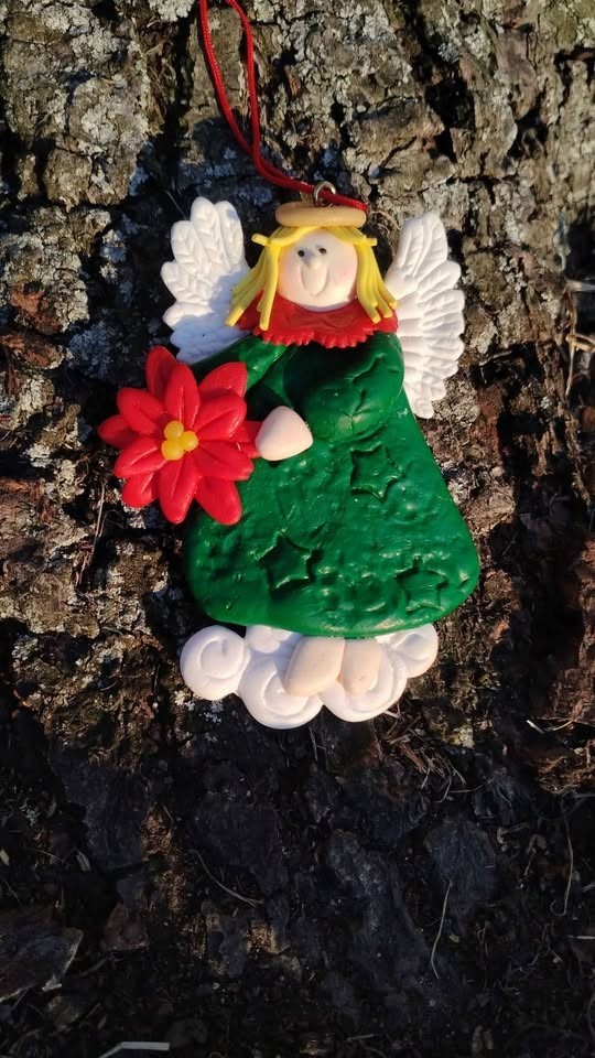 Folk Art Angel Christmas Ornament Polymer Clay | eBay