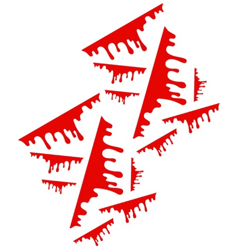 2 Sheets Car Decal Dripping Blood Pattern Auto Headlamp Paste ...
