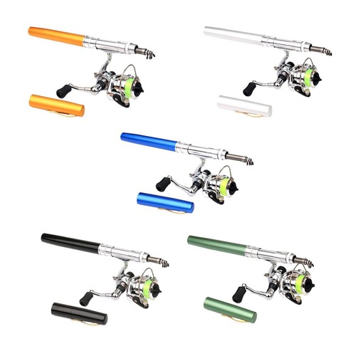 Mini Fishing Rod and Reel Combo Compact Pocket Aluminum Alloy Shell ...