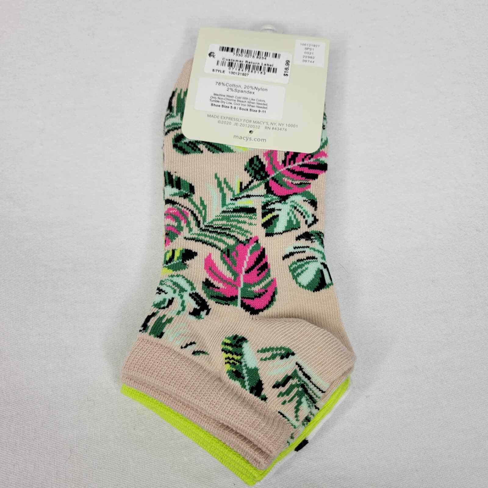 Jenni Women's 3pk Palm Neon No-Show Socks Novelty Gift NWT $17 | eBay