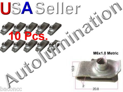 Zinc Plated U J Fold Over Clip On Extruded Nut M6 X 1.0 Sheet Metal ...