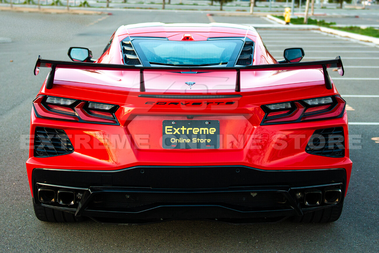 For 20-Up Corvette C8 | PAINTED CARBON FLASH Rear Trunk Lid High Wing ...
