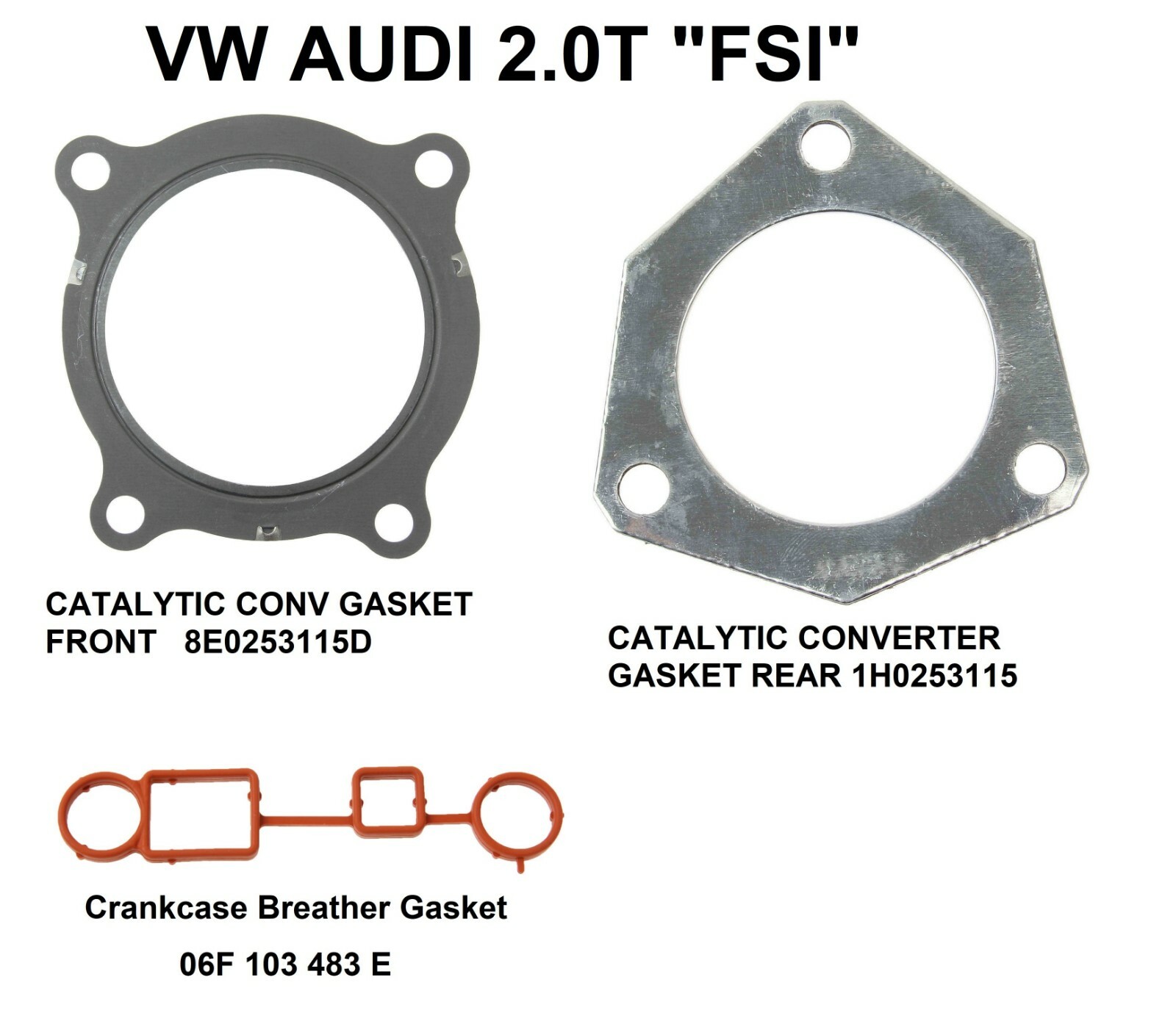 TURBO GASKETS, PCV CRANKCASE BREATHER GASKETS AUDI A4 VW 2.0T FSI | eBay