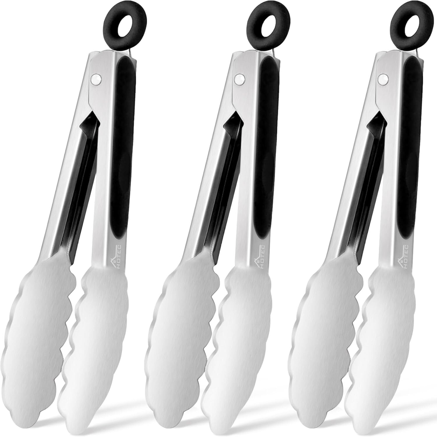 Small Kitchen Tongs Set of 3 Stainless Steel Mini Serving Tongs Salad ...