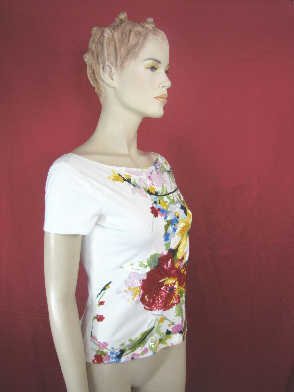 100% authentic Valentino heavy flower embroidered cot… - Gem