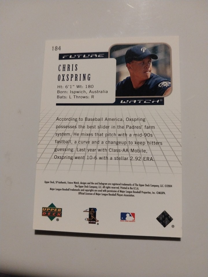 2004 Upper Deck SP Authentic #184 Chris Oxspring #405/999 | eBay