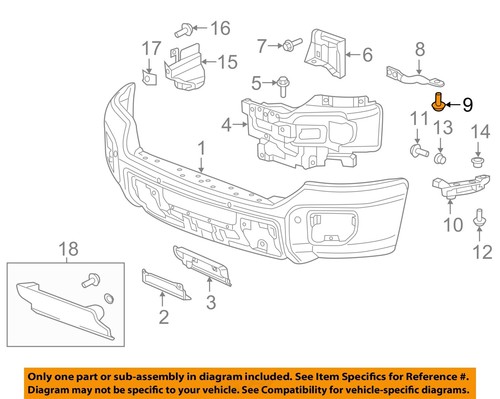 GM OEM 02-24 Acadia Front Bumper Bumper Components-Outer Brace Bolt ...