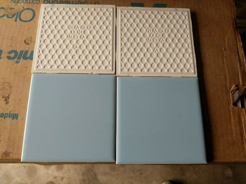 4 pcs of American Olean Ceramic Tile 4 1/4" NEW Bright Azure Blue #28 ...