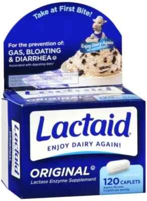 LACTAID CAPLET ORIGINAL 120CT lactase ORAL TABLET 3000 UNIT | eBay