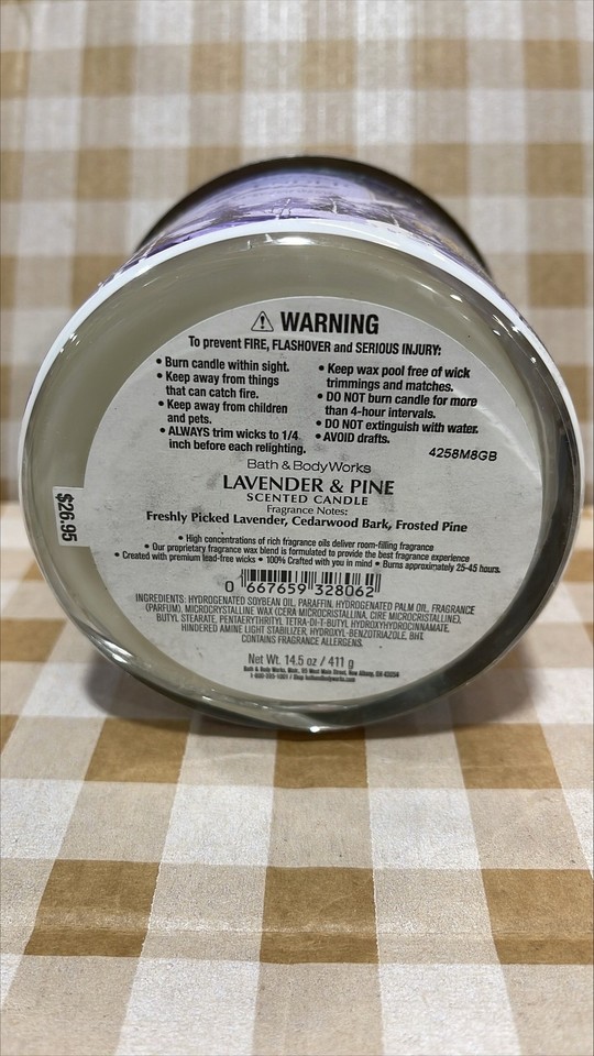 Bath And Body Works lavender & Pine 3 Wick Candle 14.5 oz | eBay