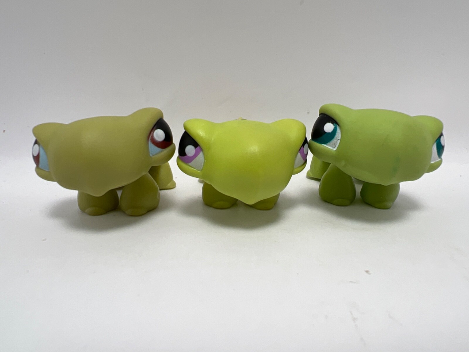 LPS 8, 187, 350 Turtle Green Brown Blue Eyes Lot of 3 #110 Littlest ...