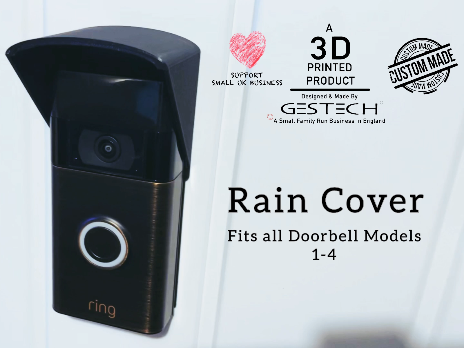 Ring Doorbell Rain Cover For 1, 2nd Generation , 2, 3, 4, PLUS & PRO ...
