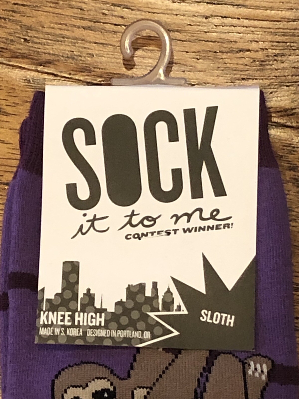 NIP Womens Purple Sloth Sock It To Me Knee High Socks Sox | eBay