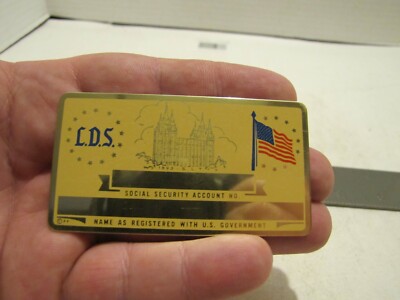 VTG NOS PERMA GRAPHICS L.D.S. MORMON SOCIAL SECURITY/ID CARD BLANK F247 ...