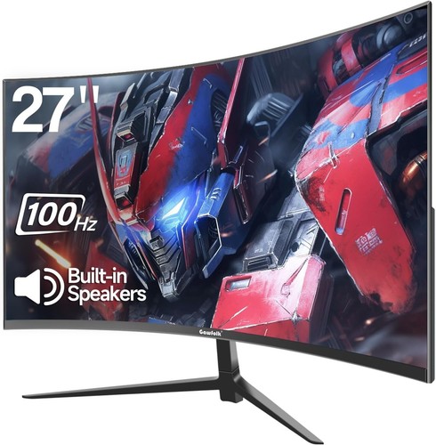 Curved Monitor 27 Inch 100Hz PC Screen with Speaker 1080P 1800R ...