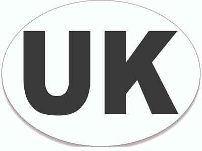 2 x UK Car Sticker, Oval UK Sticker For Cars, Vans or Lorry Self ...