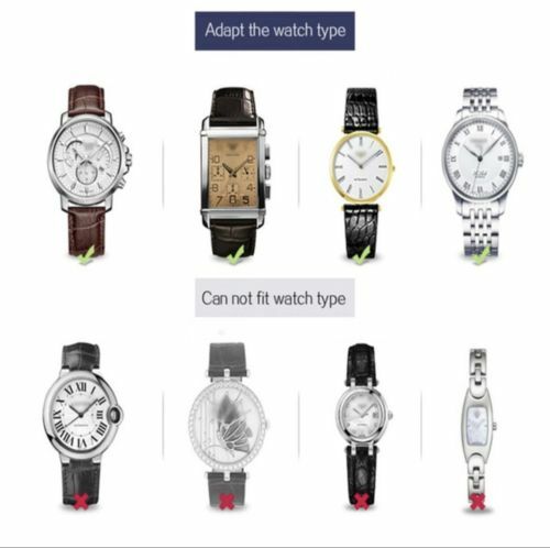 BLACK BUCKLE HIGH QUALITY LEATHER WATCH STRAP BAND BLACK BROWN TAN GREY ...