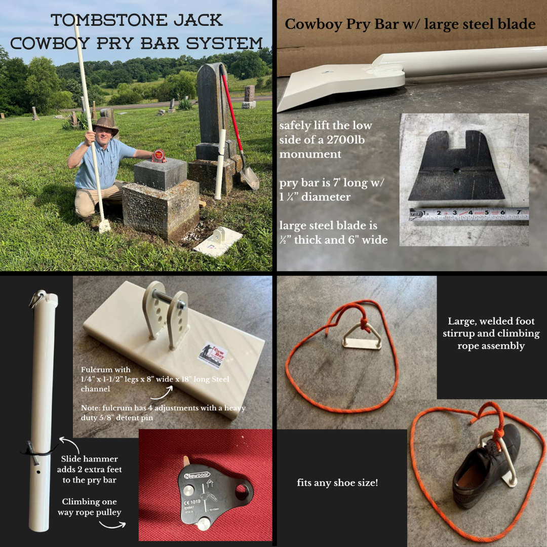 Tombstone Jack Cowboy Pry Bar System - Safely Lift a 2700lb Monument | eBay
